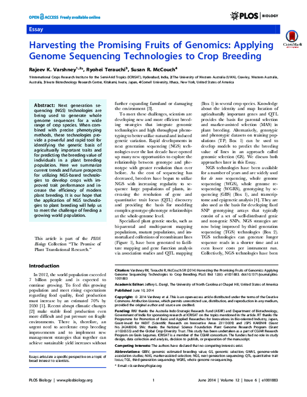 (PDF) Harvesting the promising fruits of genomics: applying genome ...