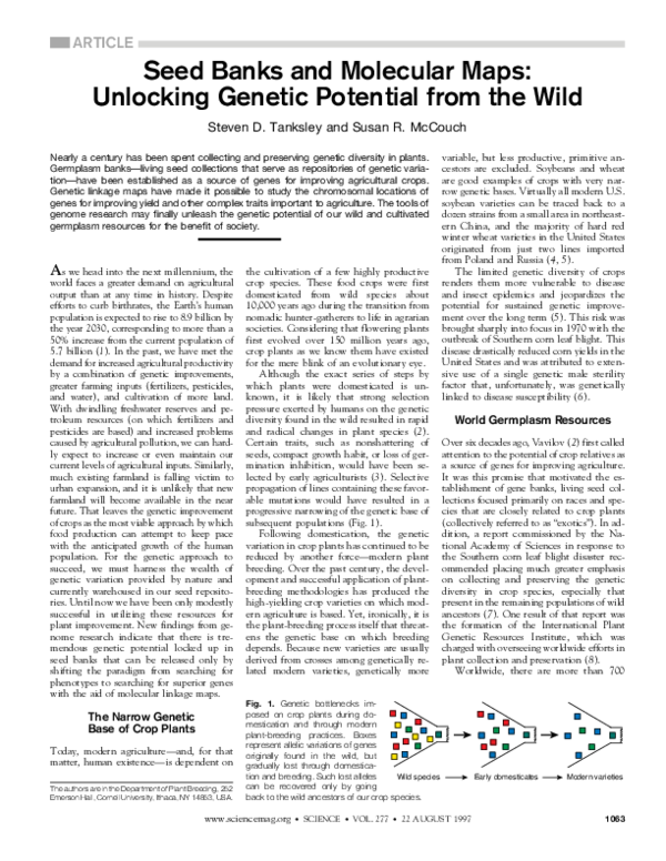 (PDF) Seed Banks and Molecular Maps: Unlocking Genetic Potential from ...
