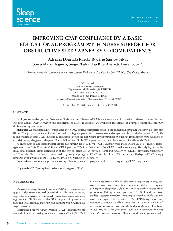 (PDF) Improving CPAP compliance by a basic educational program with ...