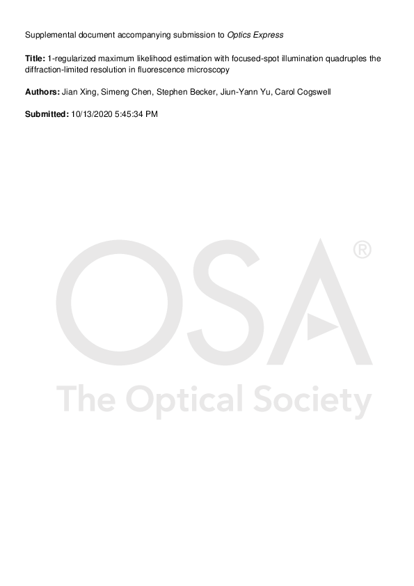 (PDF) Supplementary document for ℓ1-regularized maximum likelihood estimation with focused-spot ...