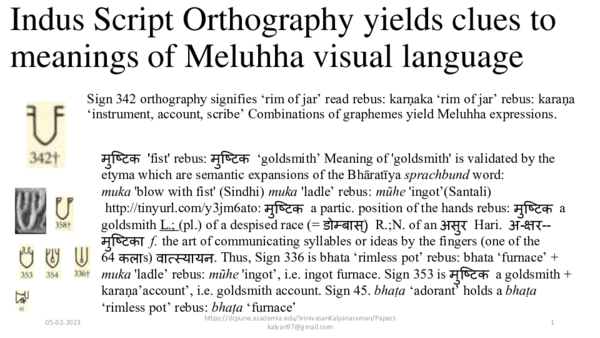 (PDF) Indus Script Orthography yields clues to meanings of Meluhha ...