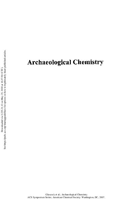(PDF) Archaeological Chemistry