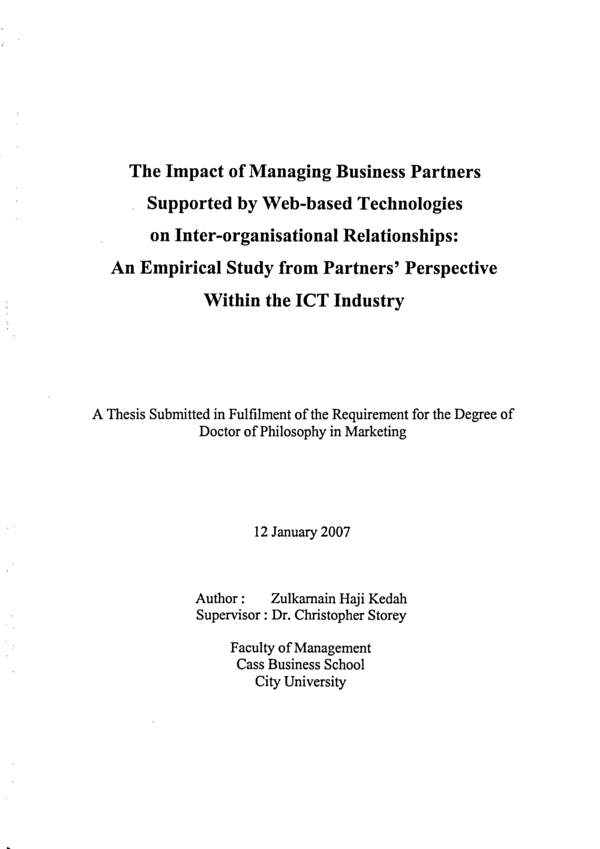 (PDF) The impact of managing business partners supported by Web-based ...