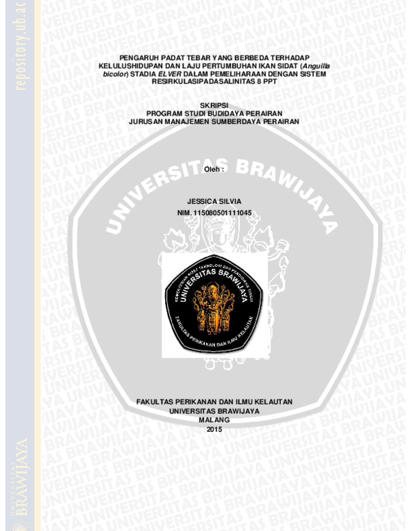 (PDF) Pengaruh Padat Tebar yang Berbeda Terhadap Kelulushidupan dan ...