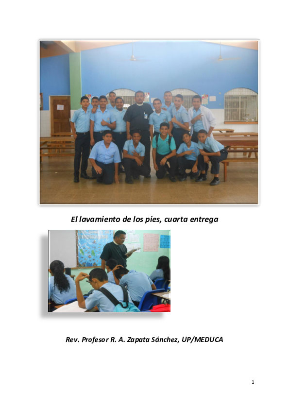 (PDF) El lavamiento de los pies, cuarta entrega | Rev. Profesor Rigoberto Arturo Zapata Sánchez ...
