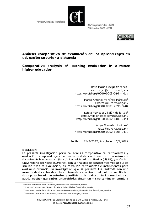 (PDF) Análisis comparativo de evaluación de los aprendizajes en ...