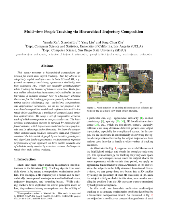 (PDF) Multi-view People Tracking via Hierarchical Trajectory Composition