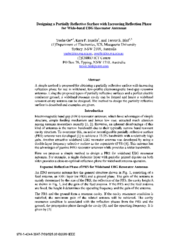 (PDF) Designing a partially reflective surface with increasing ...