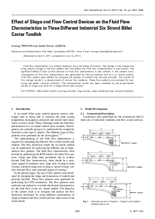 (PDF) Effect of Shape and Flow Control Devices on the Fluid Flow ...