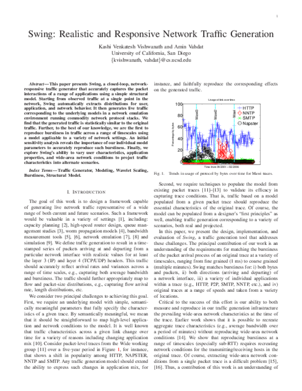 (PDF) Swing: Realistic and Responsive Network Traffic Generation