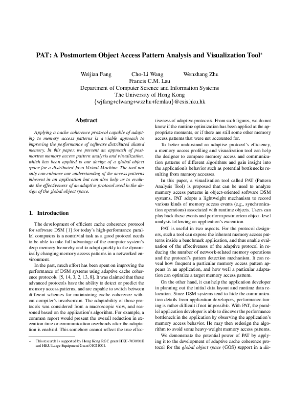 (PDF) PAT: A postmortem object access pattern analysis and visualization tool