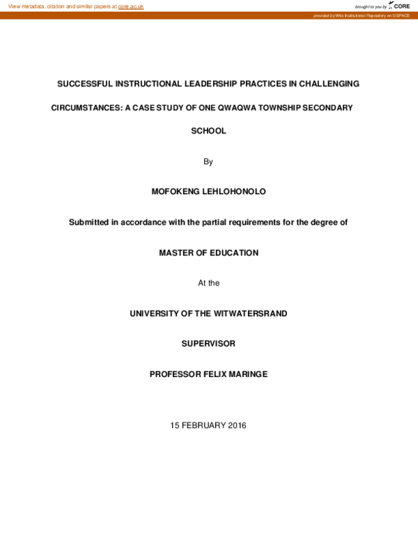 (PDF) Successful instructional leadership practices in challenging ...
