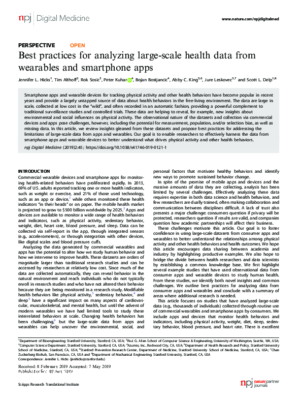 (PDF) Best practices for analyzing large-scale health data from ...