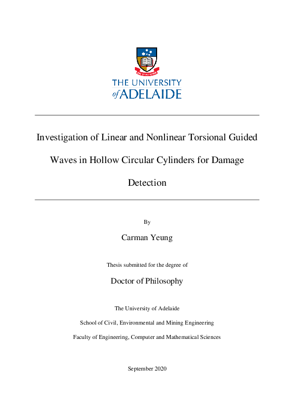 Pdf Investigation Of Linear And Nonlinear Torsional Guided Waves In Hollow Circular Cylinders