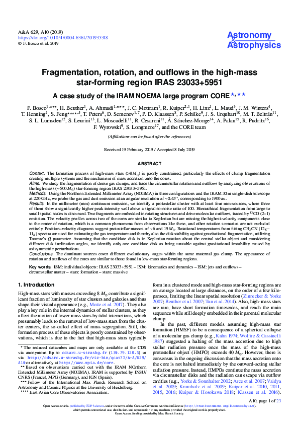 (PDF) Fragmentation, rotation, and outflows in the high-mass star ...
