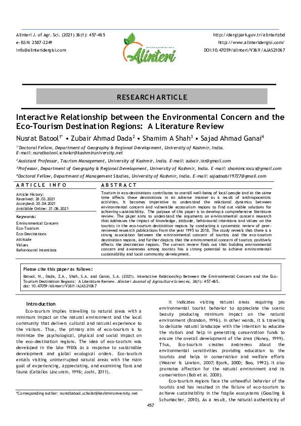 (PDF) Interactive Relationship between the Environmental Concern and ...