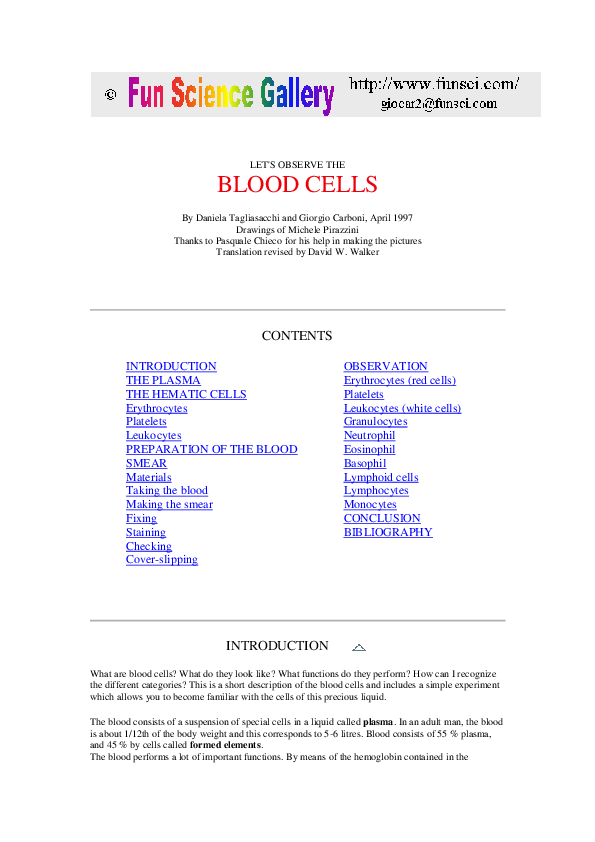 (PDF) Blood Cells