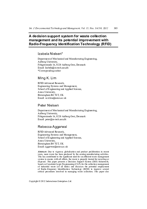 (PDF) A decision support system for waste collection management and its potential improvement ...