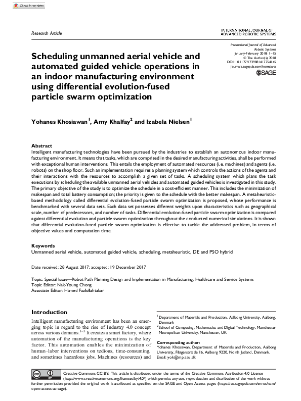 (PDF) Scheduling unmanned aerial vehicle and automated guided vehicle operations in an indoor ...