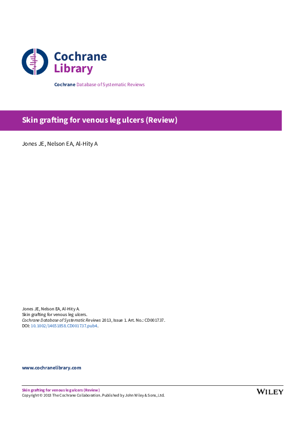 (PDF) Skin grafting for venous leg ulcers