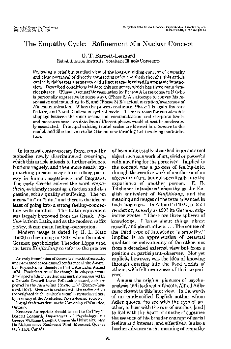 (PDF) The empathy cycle: Refinement of a nuclear concept