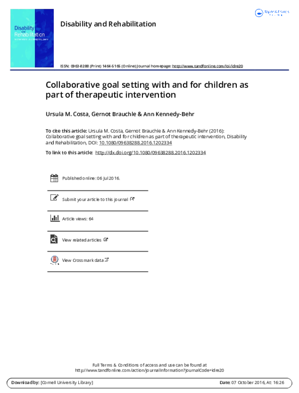 (PDF) Collaborative goal setting with and for children as part of ...