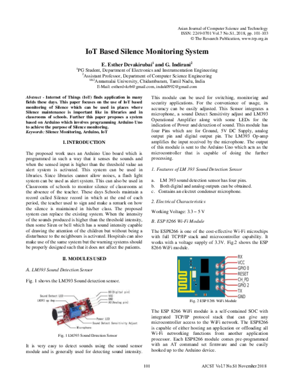 (PDF) IoT Based Silence Monitoring System