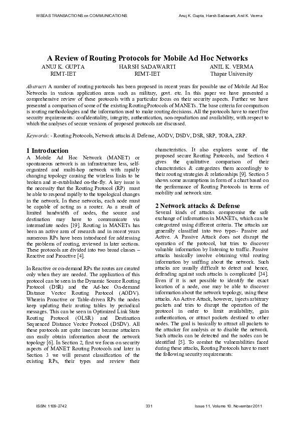 (PDF) Routing protocols in Mobile Ad-Hoc Networks: An overview