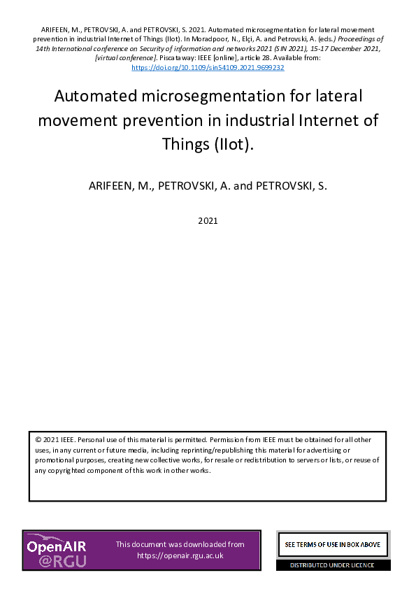 (PDF) Automated Microsegmentation for Lateral Movement Prevention in ...