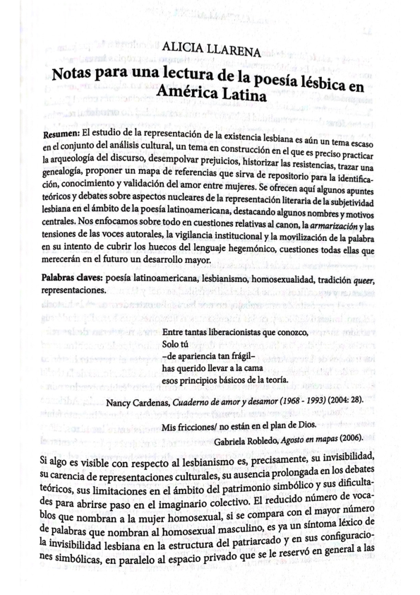 (PDF) Notas para una lectura de la poesía lésbica en América Latina ...