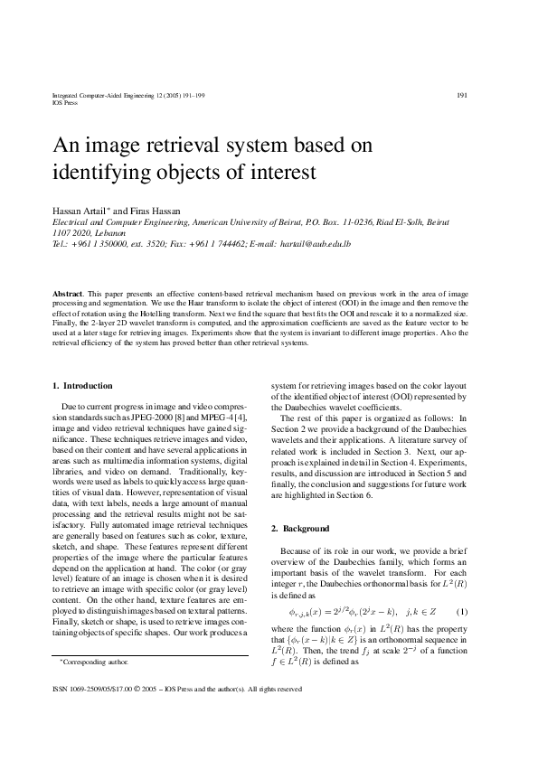 (PDF) An image retrieval system based on identifying objects of interest | Firas Hassan ...
