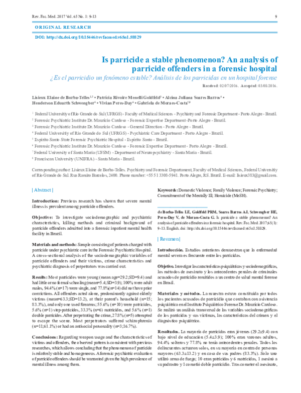 (PDF) Is parricide a stable phenomenon? An analysis of parricide ...