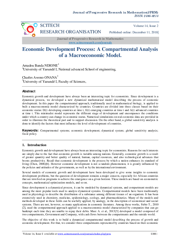 (PDF) Economic Development Process: A Compartmental Analysis of a ...