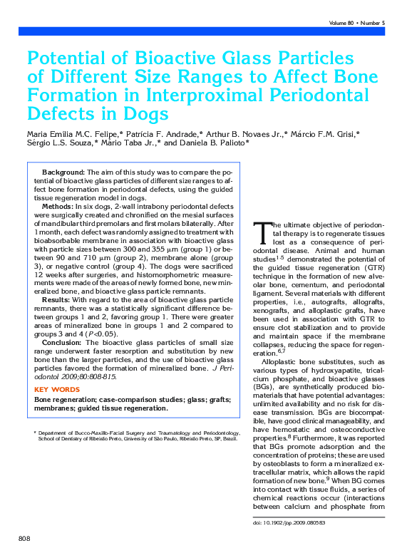 (PDF) Potential of Bioactive Glass Particles of Different Size Ranges ...