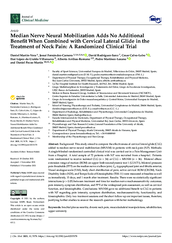 (PDF) Median Nerve Neural Mobilization Adds No Additional Benefit When ...
