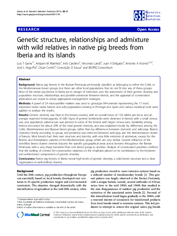 (PDF) Genetic structure, relationships and admixture with wild relatives in native pig breeds ...