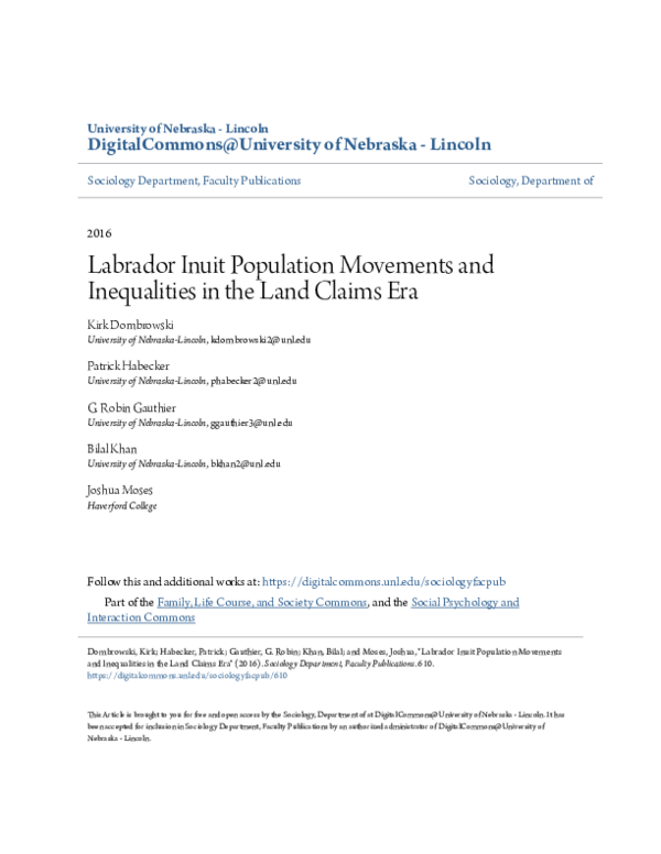 (PDF) Labrador Inuit Population Movements and Inequalitiesin the Land ...