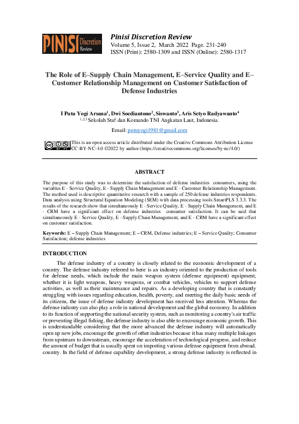 (PDF) The Role of E–Supply Chain Management, E–Service Quality and E ...