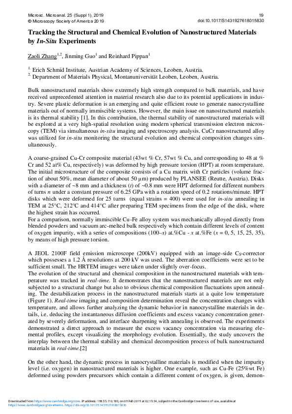 Pdf Tracking The Structural And Chemical Evolution Of Nanostructured Materials By In Situ