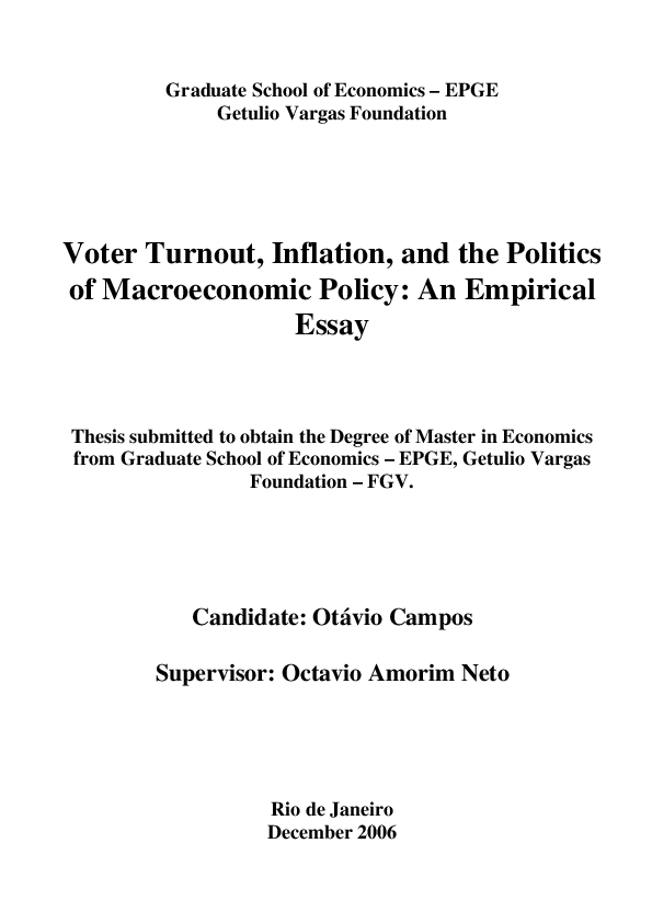 (PDF) Voter turnout, inflation, and the politics of macroeconomic ...