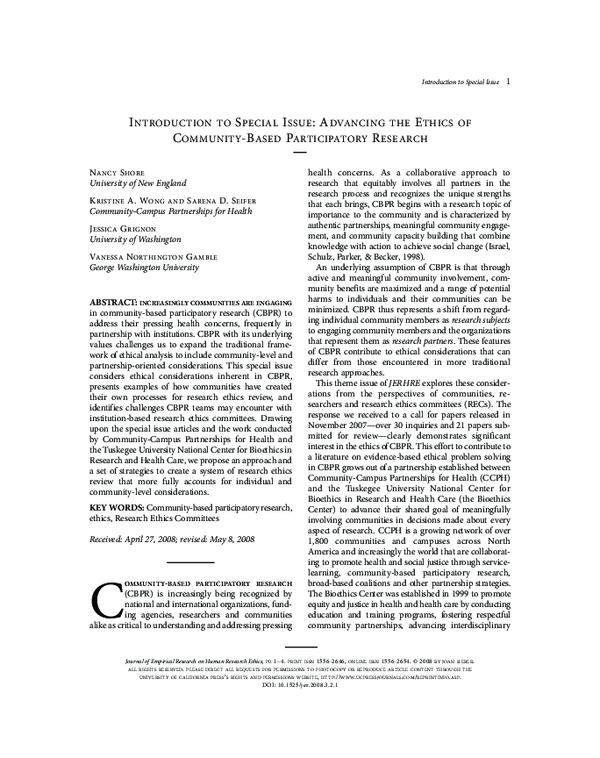 (PDF) Introduction to Special Issue 1 INTRODUCTION TO SPECIAL ISSUE: ADVANCING THE ETHICS OF ...