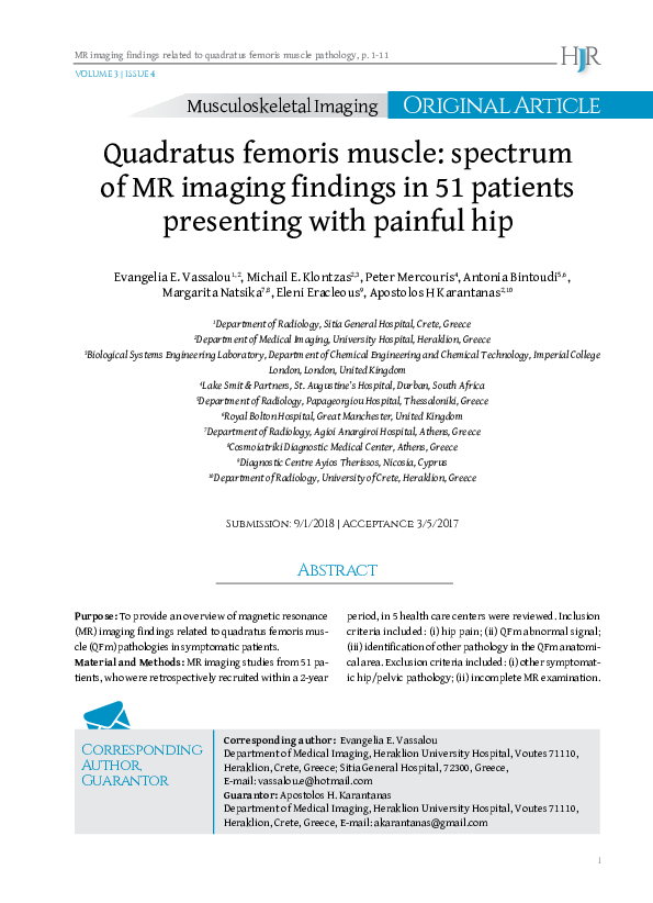 (PDF) Quadratus femoris muscle: spectrum of MR imaging findings in 51 ...