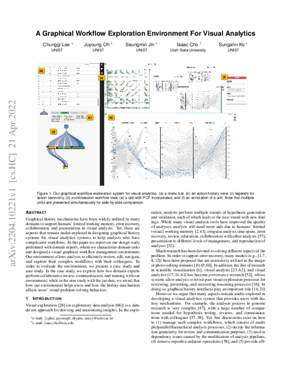 (PDF) A Graphical Workflow Exploration Environment For Visual Analytics