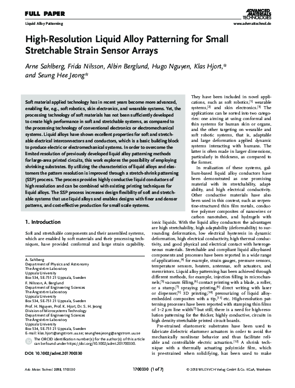 (PDF) High-Resolution Liquid Alloy Patterning for Small Stretchable Strain Sensor Arrays