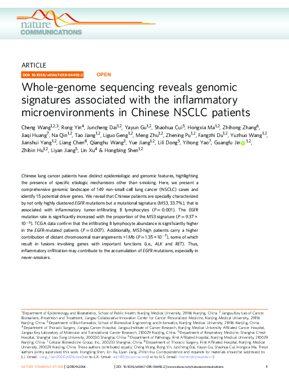 (PDF) Whole-genome sequencing reveals genomic signatures associated with the inflammatory ...