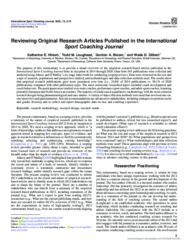 (PDF) Reviewing Original Research Articles Published in the ...