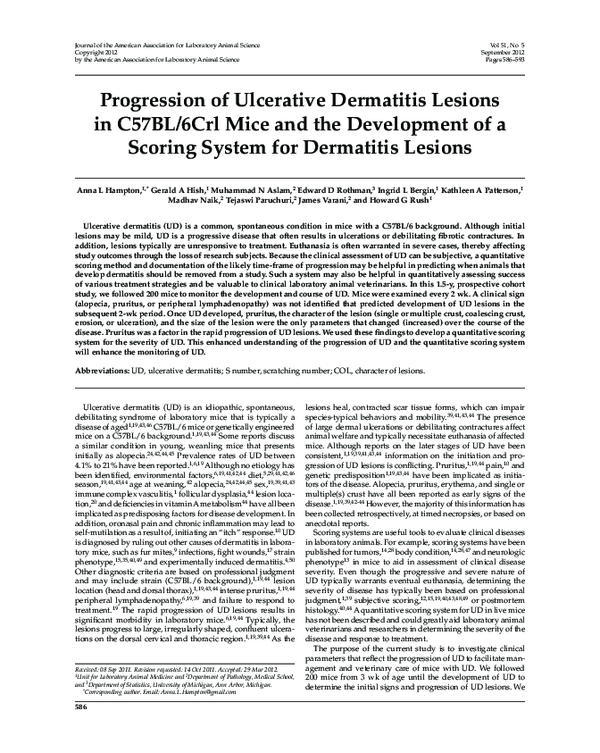 (PDF) Progression of ulcerative dermatitis lesions in C57BL/6Crl mice ...
