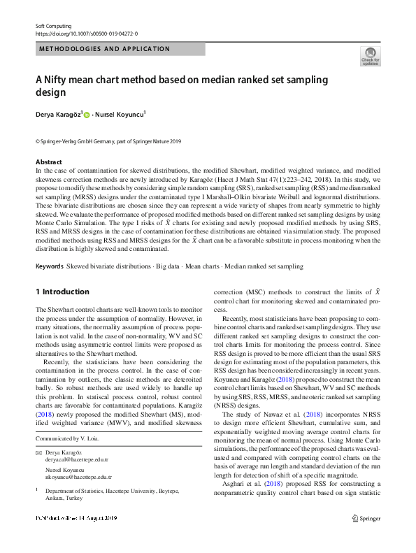 Pdf A Nifty Mean Chart Method Based On Median Ranked Set Sampling Design