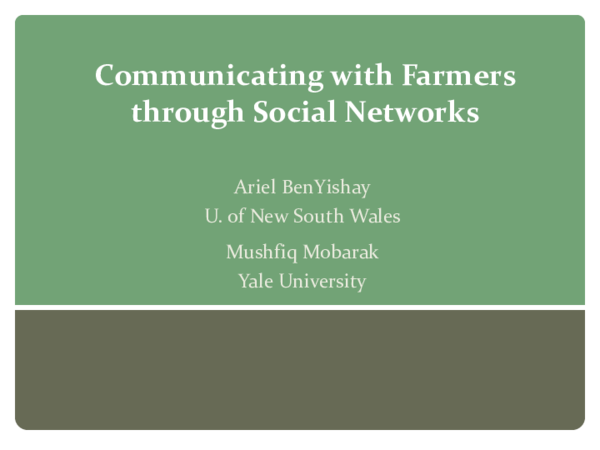 (PDF) Communicating with Farmers through Social Networks