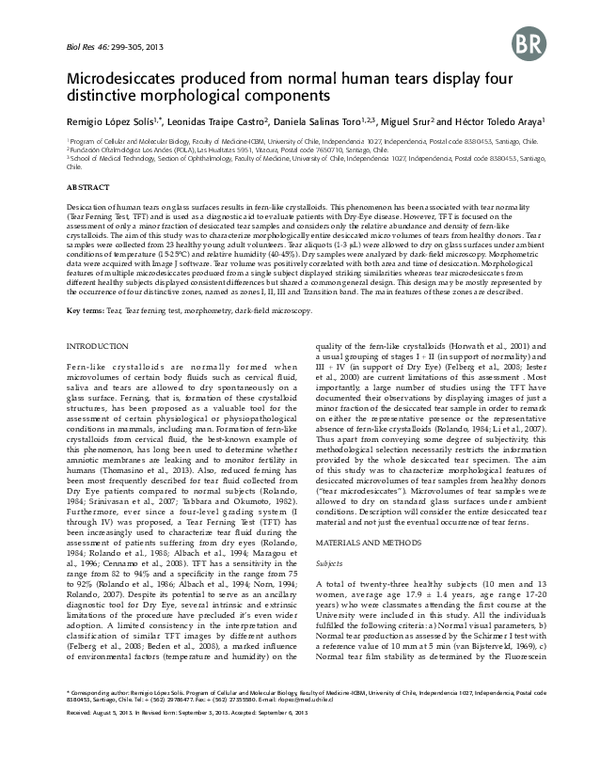 (PDF) Morphological Characterization of Tear Microdesiccates